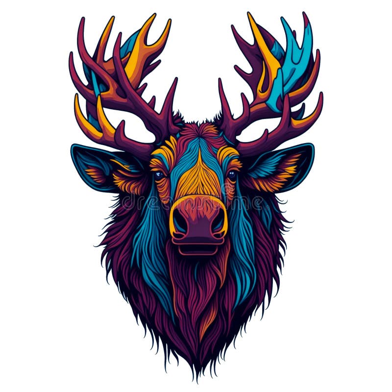 Moose Antlers Front View Stock Illustrations – 62 Moose Antlers Front ...
