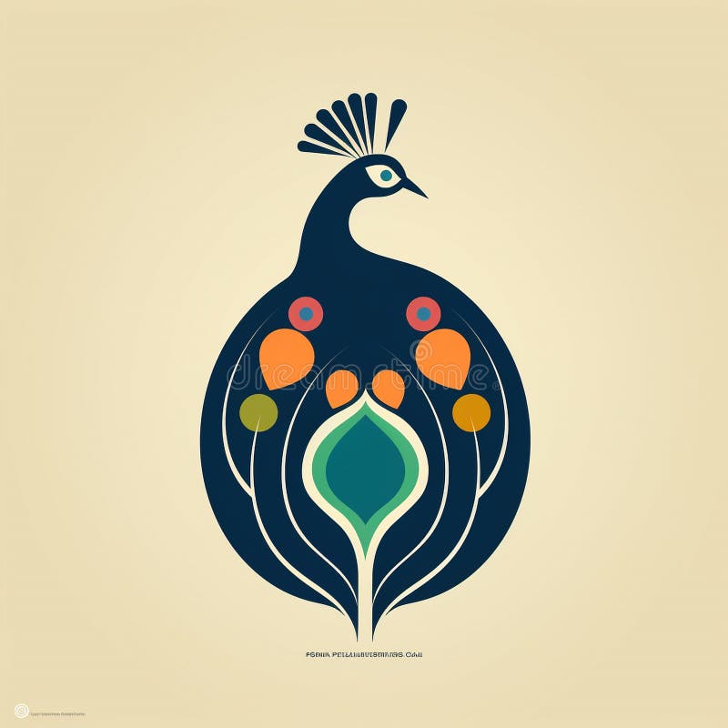Peacock Logo - Vector Style Art Stock Illustration - Illustration of creative, outline: 320018606