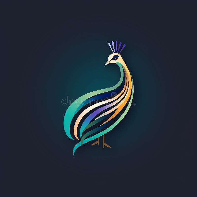 Peacock Logo - Vector Style Art Stock Illustration - Illustration of ...