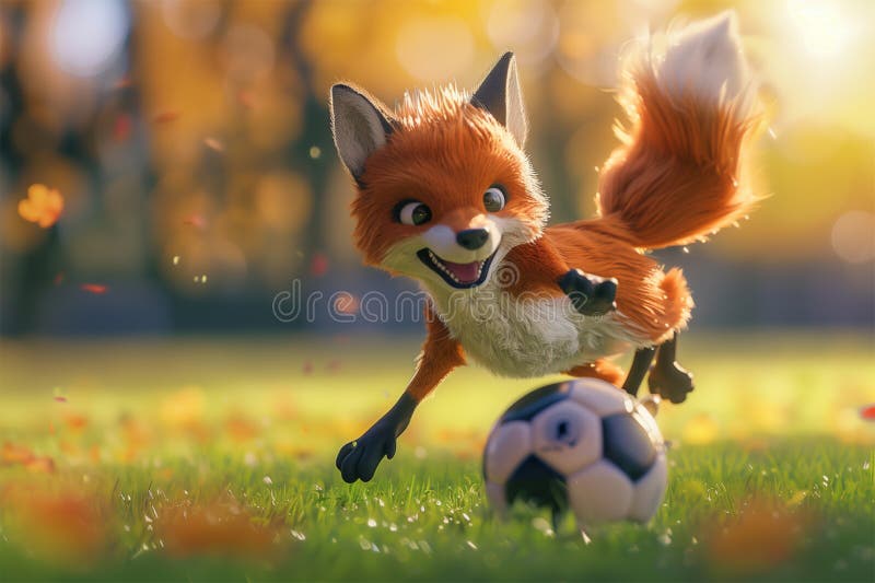 Soccer fox stock illustration. Illustration of area - 317725648
