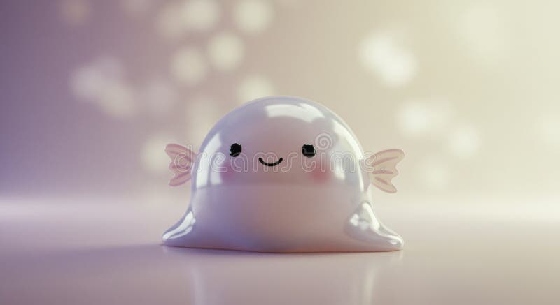 Adorable AI Generative 3D Render of a Cute Blob Fish with Fins Stock ...