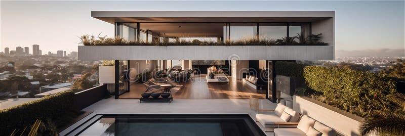 AI Generative Image of Sprawling Multi-level Mansion with Modern Design ...