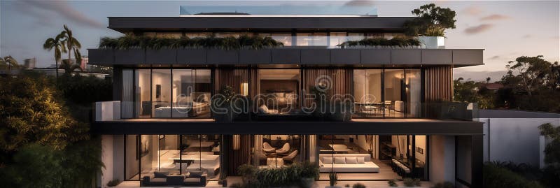 AI Generative Image of Sprawling Multi-level Mansion with Modern Design ...