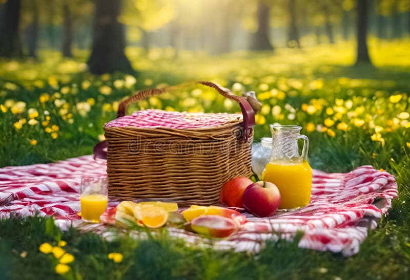 AI Generative Image of a Spring Picnic Stock Photo - Image of nature ...