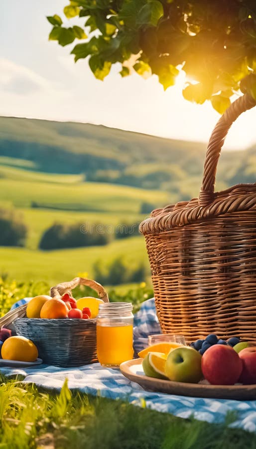 AI Generative Image of a Spring Picnic Stock Image - Image of season ...