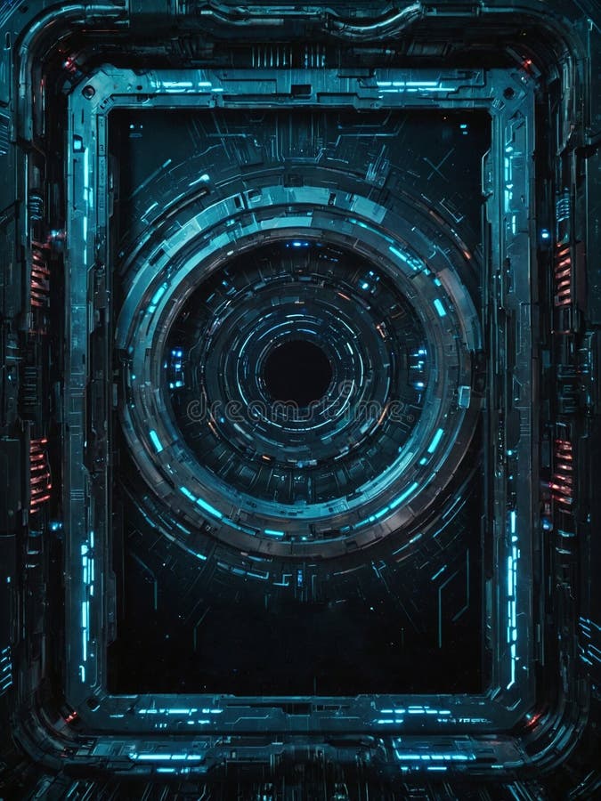 AI Generative Image of a Template with the Theme of a Future Cyber ...