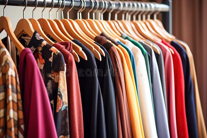 Ai Generative. Woman Clothes on a Rack Stock Illustration ...