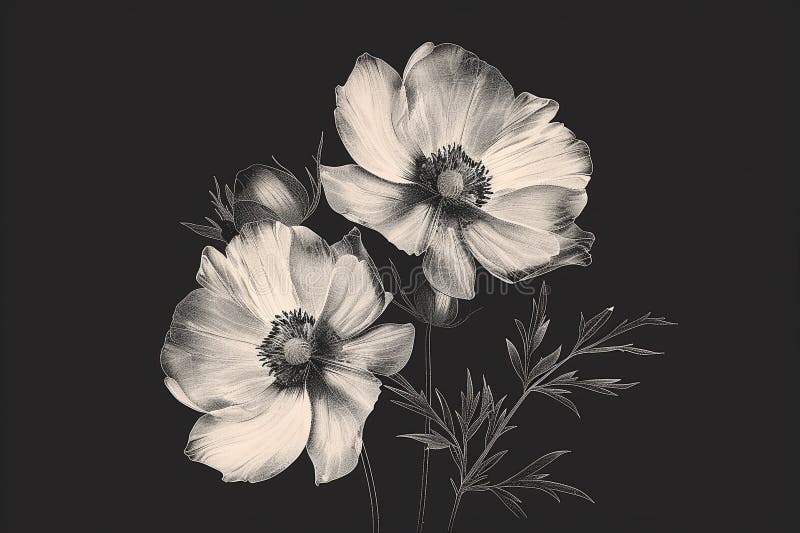 Ai Generative Inverted Color Flower Art Stock Photo - Image of flower ...