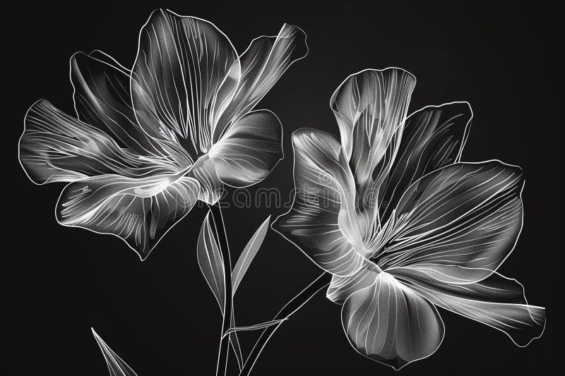 Ai Generative Inverted Color Flower Art Stock Illustration ...