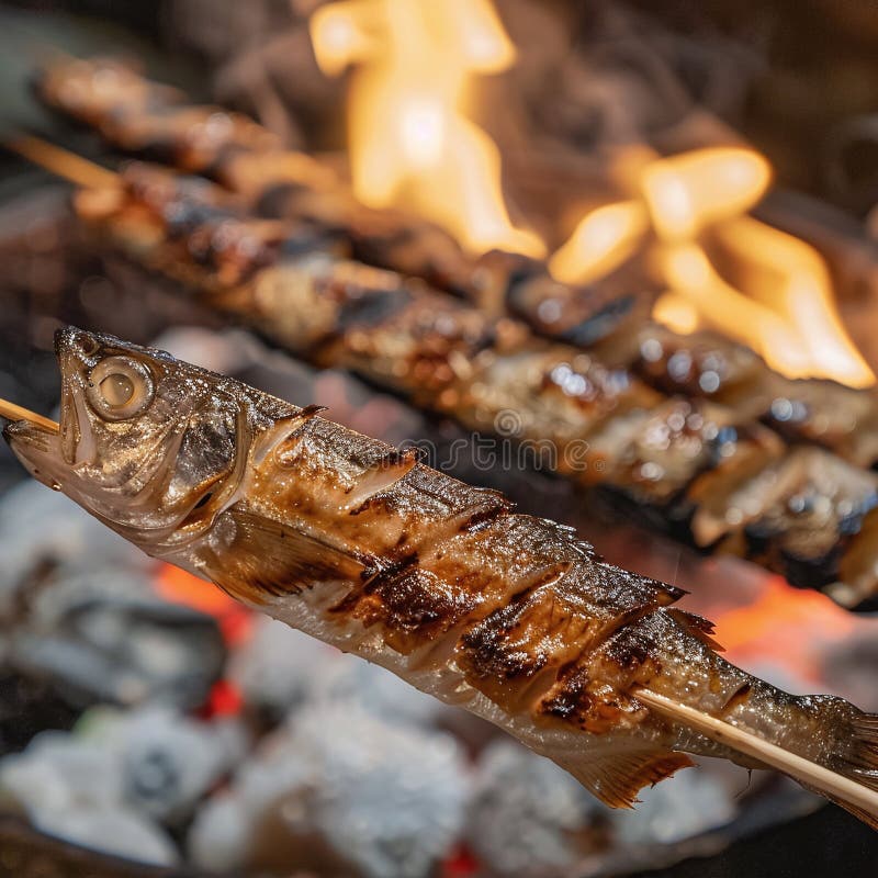Ai Generative Japanese Grilled Ayu Fish Stock Illustration ...