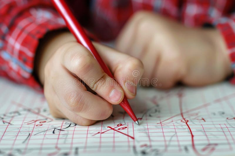 Ai Generative Kid Writes Math Formula in Book Stock Illustration ...