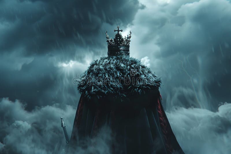 Ai Generative the King Facing the Storm Stock Illustration ...