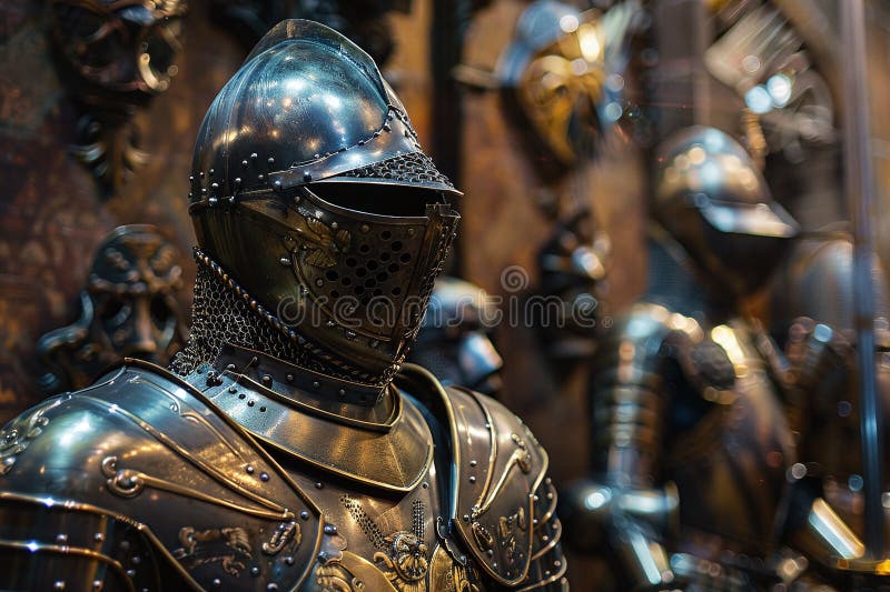 Ai Generative Knight Full Armor Display Stock Illustration ...