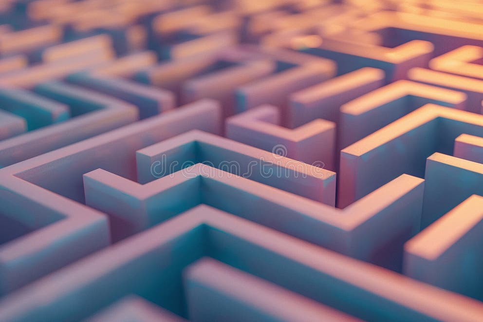 Ai Generative Labyrinth View from Above Stock Illustration ...