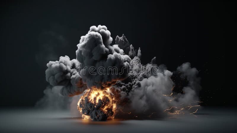 AI Generative a Large Explosion with a White Cloud and Smoke Coming Out ...