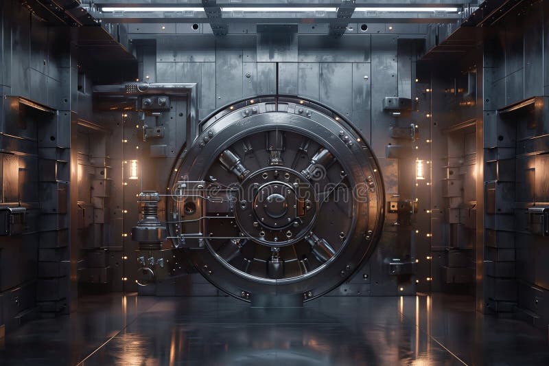 Ai Generative Large Iron Vault Door Stock Illustration - Illustration ...