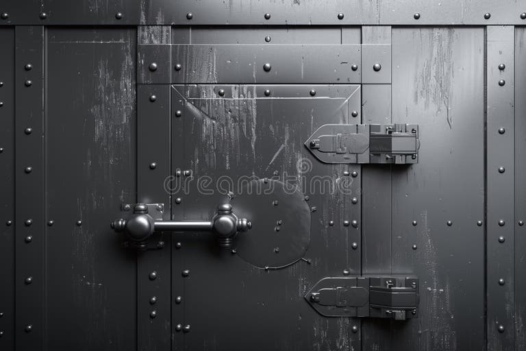 Ai Generative Large Iron Vault Door Stock Illustration - Illustration ...