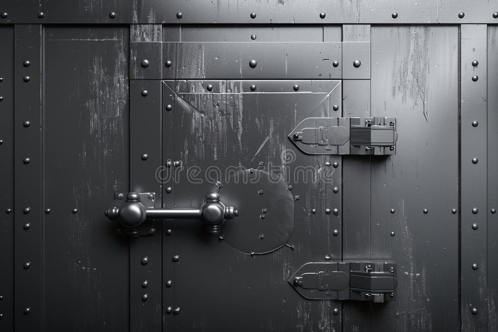 Ai Generative Large Iron Vault Door Stock Illustration - Illustration ...