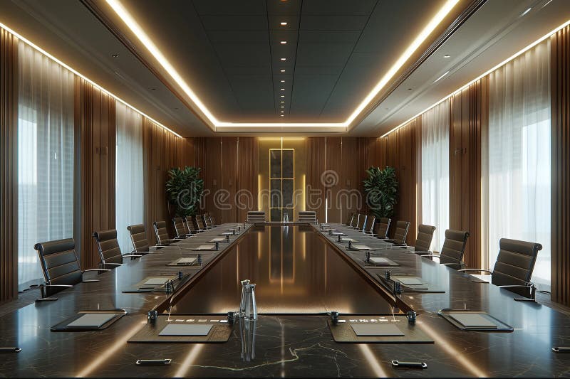 Ai Generative Large Meeting Room Stock Illustration - Illustration of ...