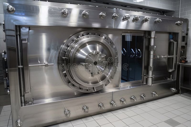 Ai Generative Large Steel Bank Storage Vault Stock Illustration ...