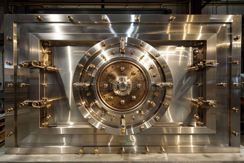 Ai Generative Large Steel Bank Storage Vault Stock Illustration ...