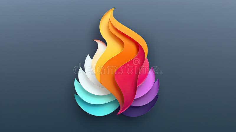 Layered Flame Design with Gradient from Blue To Red. Stock Illustration ...