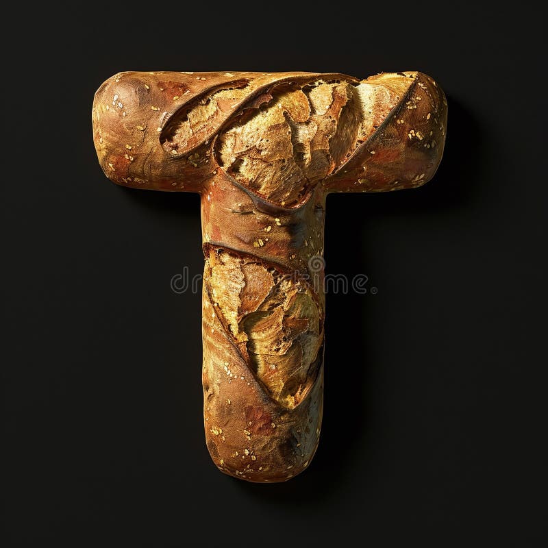 Ai Generative Letter T Shape Bread Stock Photo - Image of bread, letter ...