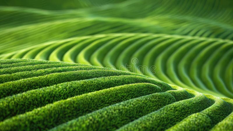 Lush Green Terraced Fields in an Abstract Design. Stock Illustration ...