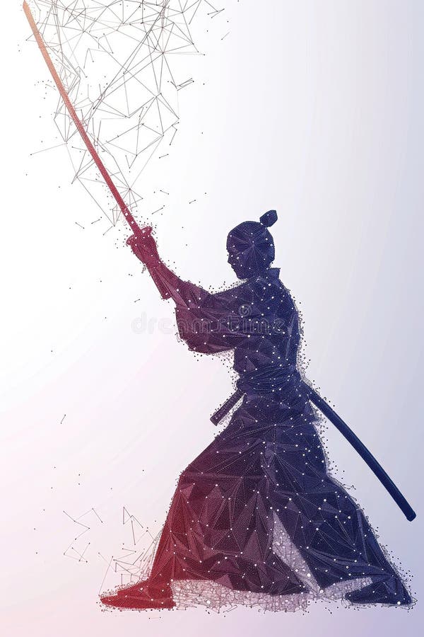 A Man in a Karate Uniform is Holding a Sword Stock Image - Image of ...