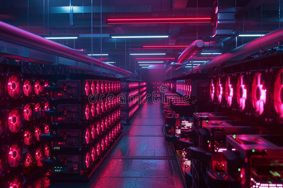 Ai Generative Massive Data Storage Room Stock Illustration ...