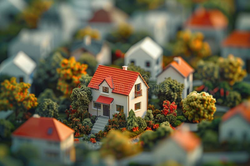 Ai Generative Miniature Housing Model Stock Illustration - Illustration ...