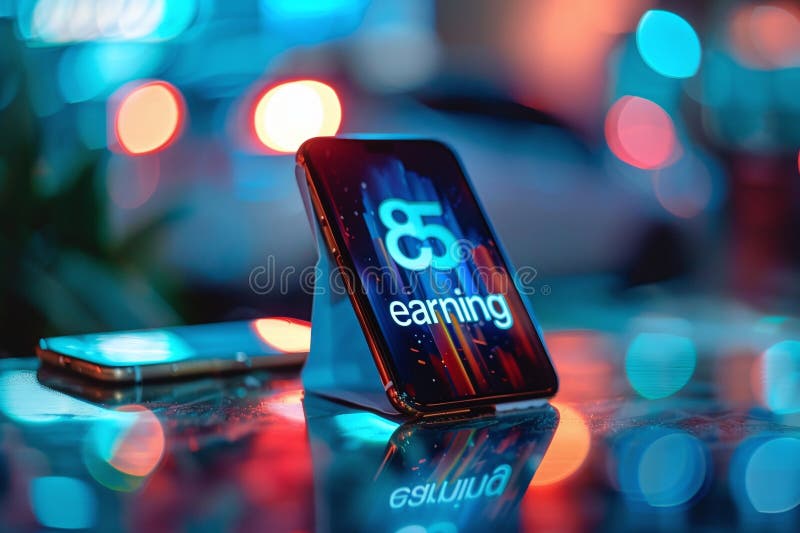 Ai Generative Mobile Phone Screen Word Earning Stock Photo - Image of ...