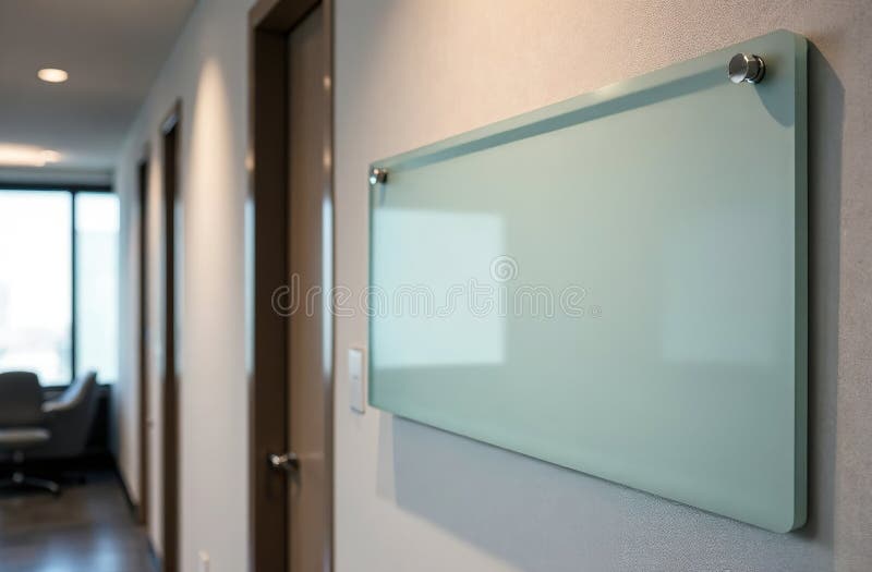 Mockup White Rectangular Name Plate Hanging Door Ai Generative Stock ...