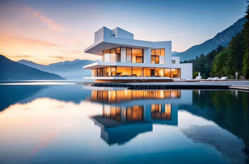 Modern Futuristic Architecture Home Design Concept, Architectural ...