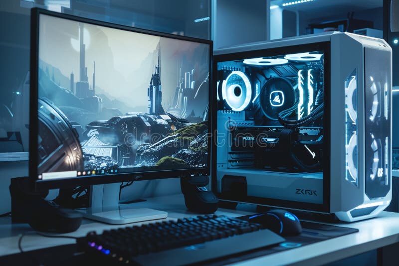 Ai Generative Modern Gaming Pc Stock Image - Image of digital, monitor ...