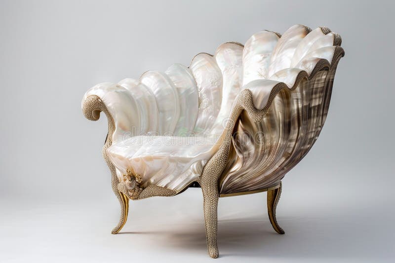 Ai Generative Oyster Shell Chair Stock Illustration - Illustration of ...