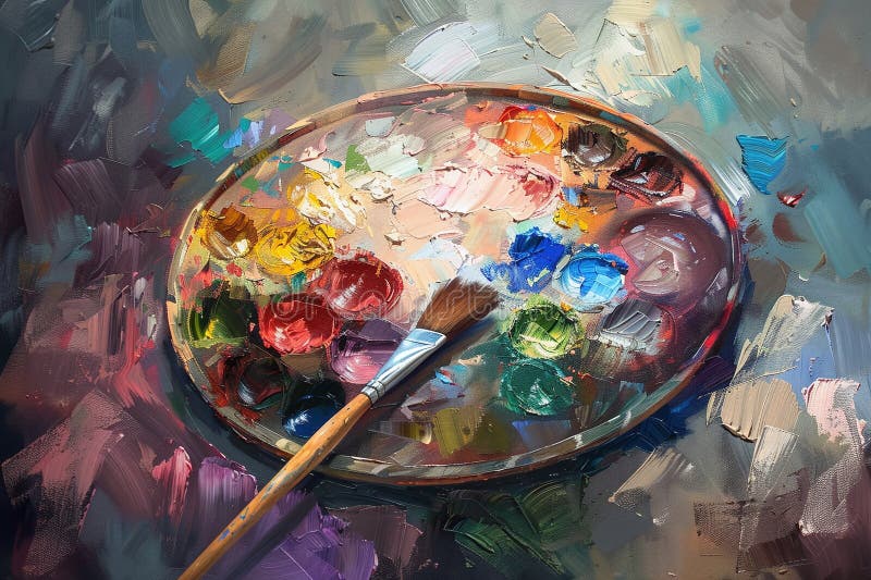 Ai Generative Paint Container Painter Mixes Colors Stock Illustration ...