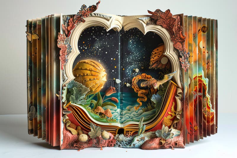 Ai Generative Painted Paper Folding Art Stock Illustration ...