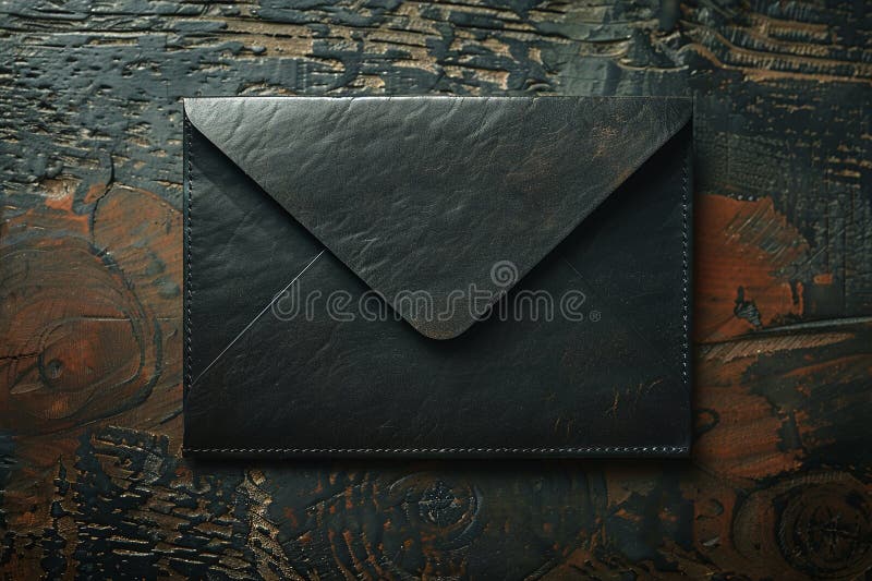 Ai Generative Plain Black Envelope, Black Mail Stock Illustration ...
