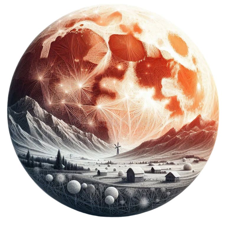 AI- Generative Planet Mars Stunningly Detailed and Isolated View with a ...