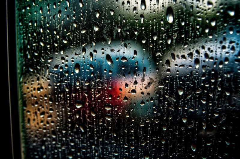 Ai Generative Raindrops on the Window, Abstract Background, Water Drops ...