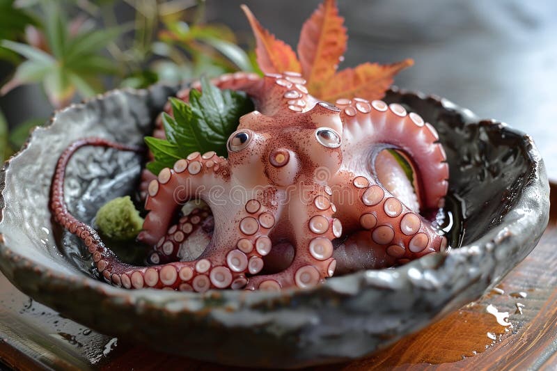 Ai Generative Raw Octopus Dish Stock Illustration - Illustration of ...