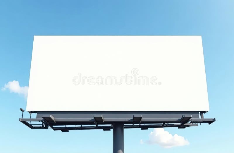 Rectangular White Advertising Sign Poster Billboard Outside Mockup AI ...