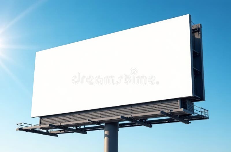 Rectangular White Advertising Sign Poster Billboard Outside Mockup AI ...