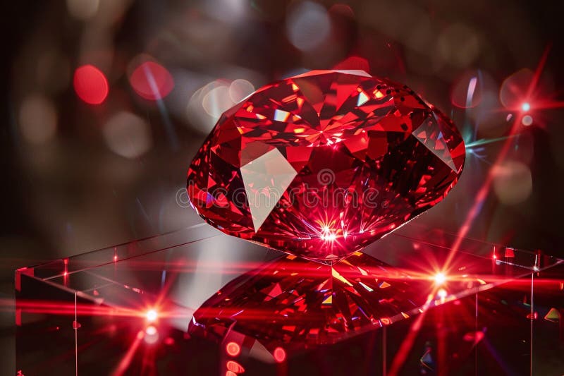 Ai Generative Red Laser Protects Diamond Stock Illustration ...