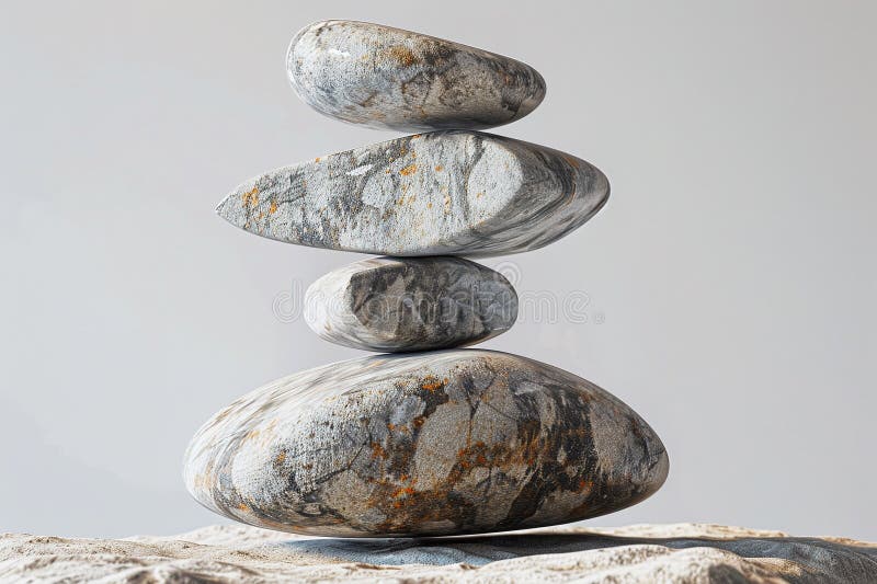Ai Generative Rock Balancing Art River Stone Stock Illustration ...