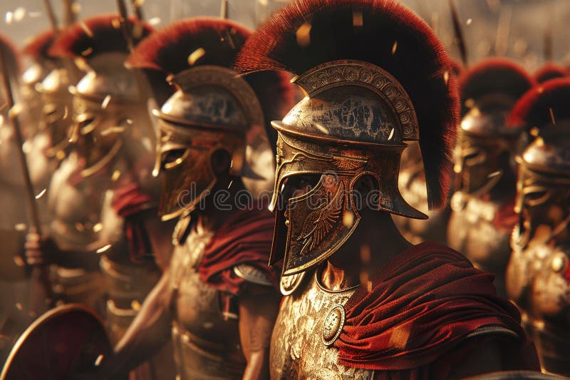 Ai Generative Roman Spartan Army Lineup Stock Illustration ...