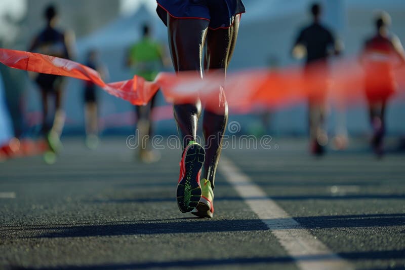 Ai Generative Runners Who Reach the Finish Line Stock Illustration ...