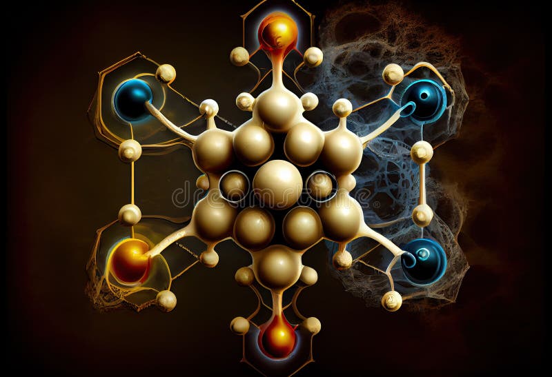 Science Molecule, Model Structure Stock Illustration - Illustration of ...
