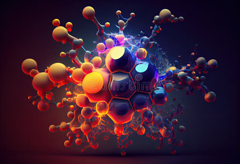Science Molecule, Model Structure Stock Illustration - Illustration of ...